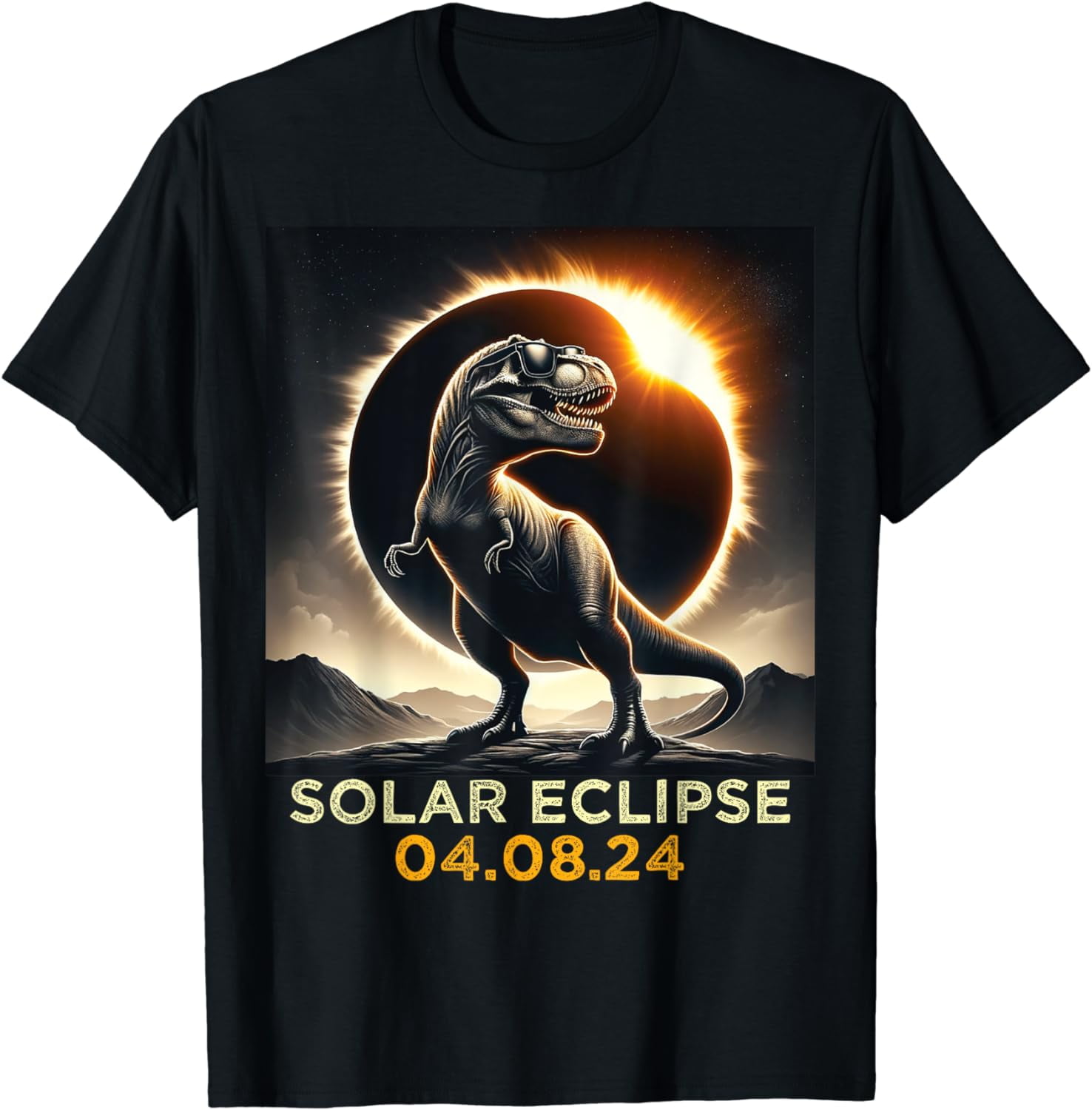 Total Solar Eclipse T-rex April 8 2024 America Solar Eclipse T-Shirt ...