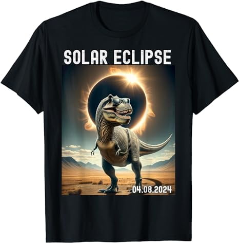 Total Solar Eclipse T-rex Dinosaur April 8 2024 T-Shirt - Walmart.com