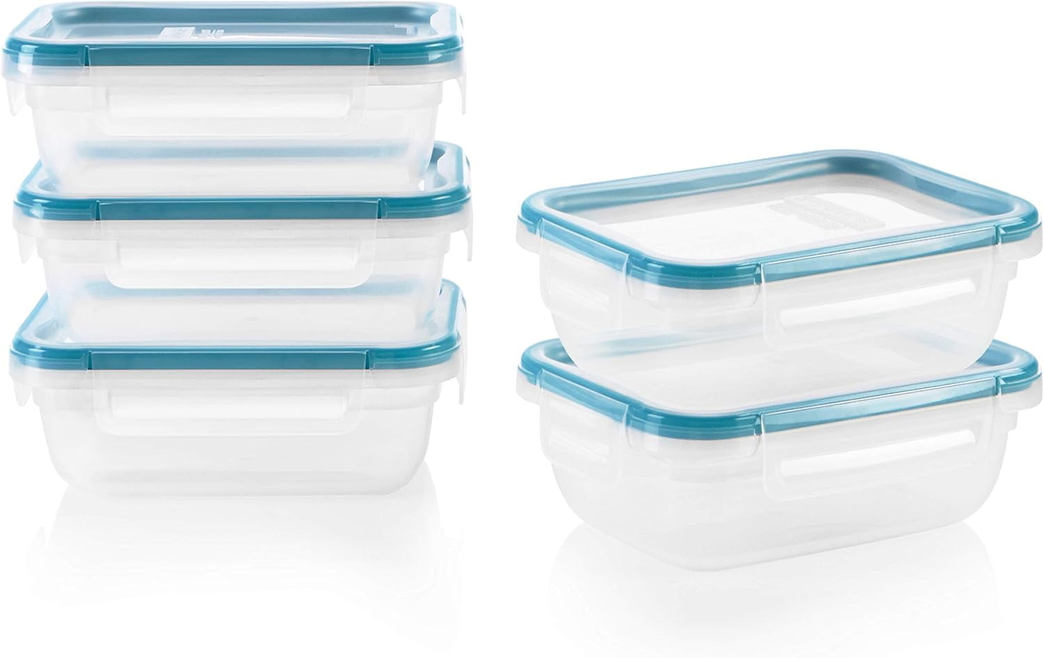 Total Solution 10-Pc Plastic Food Storage Containers Set, 3-Cup ...