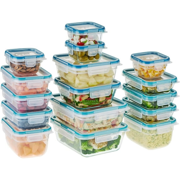 Total Solution (16-Pack) Glass & Plastic Mix Food Storage Containers ...