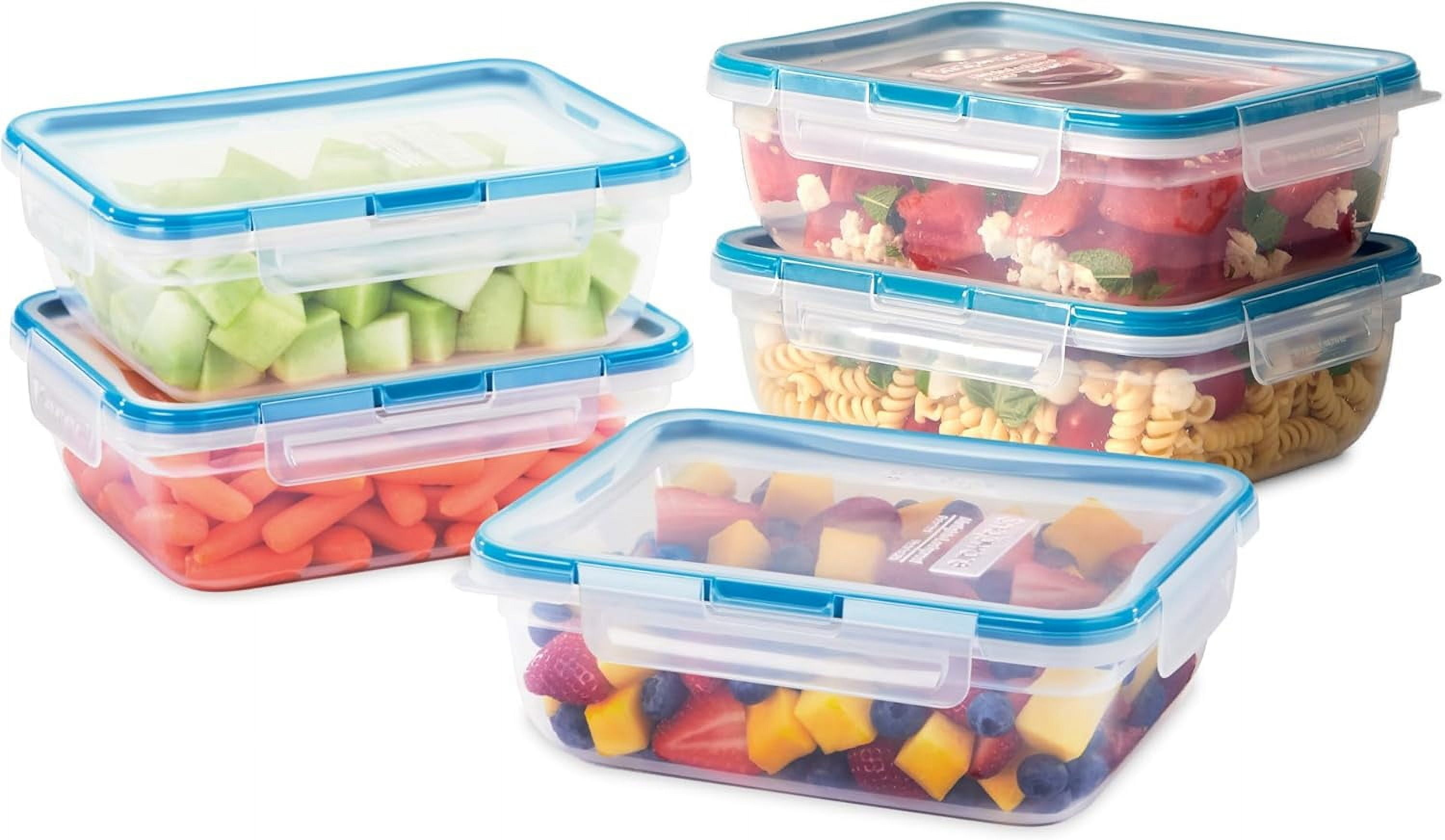 Total Solutions (5-Pack, 8.5 Cup) Plastic Food Storage Containers Set ...