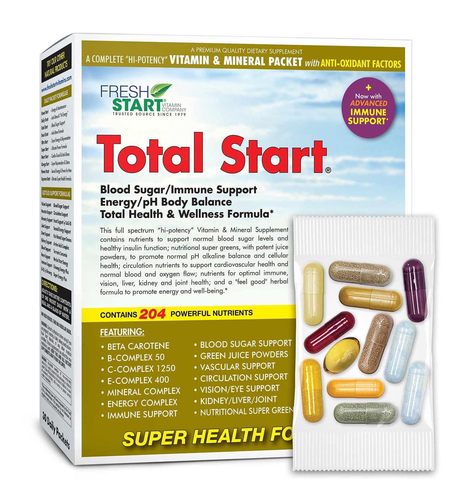Total Start - Diabetic Health Formula Multivitamin Tablets - Blood ...