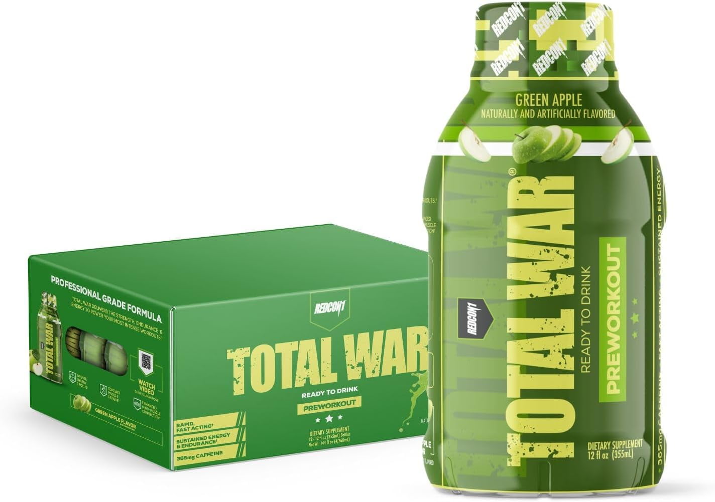 Total War Ready To Drink Preworkout, Green Apple - 350Mg Of Fast Acting ...