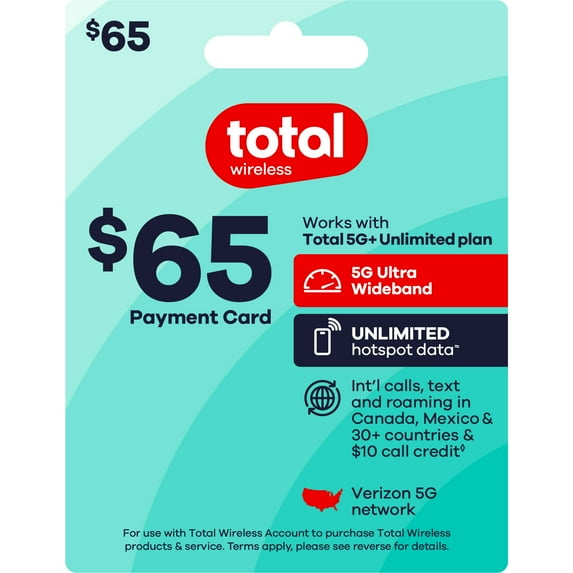 Free Shipping! Total Wireless Payment Card e-PIN Top Up Email Delivery ...