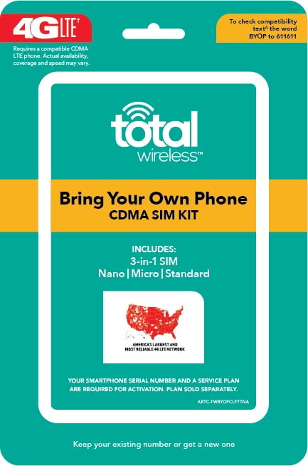 Total Wireless Keep Your Own Phone SIM Kit - Walmart.com