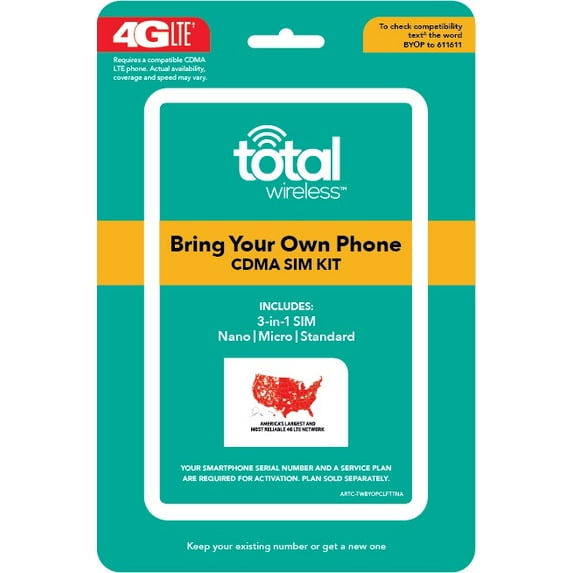 Total Wireless Keep Your Own Phone SIM Kit - Walmart.com