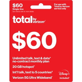 Total by Verizon (formerly Total Wireless) $25 Unlimited Talk & Text ...
