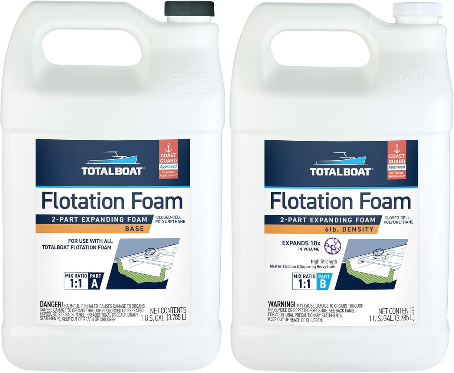 TotalBoat 6 Lb Density Expanding Foam Kit, 2 Part Closed Cell ...