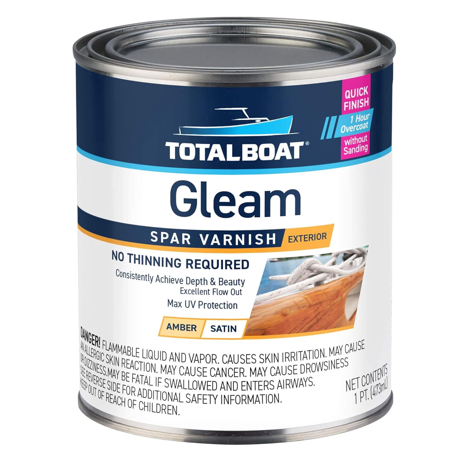TotalBoat Gleam Marine Spar Varnish, Gloss and Satin Polyurethane ...