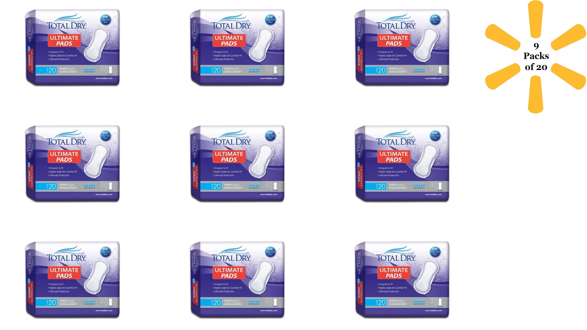 TotalDry Bladder Control Pad 16-1/2 Inch Length Heavy Absorbency ...