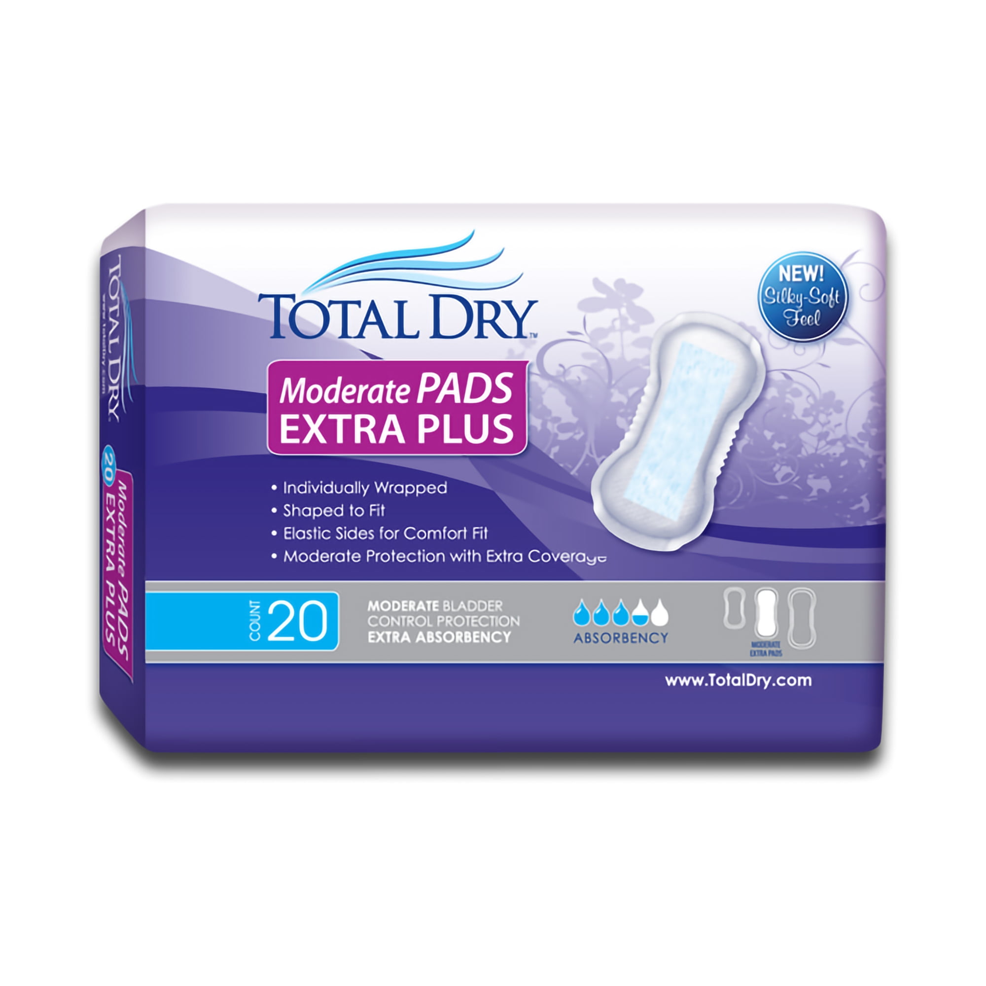 TotalDry Female Incontinent Pad Contoured 13-3/4 Inch Length SP1563 ...