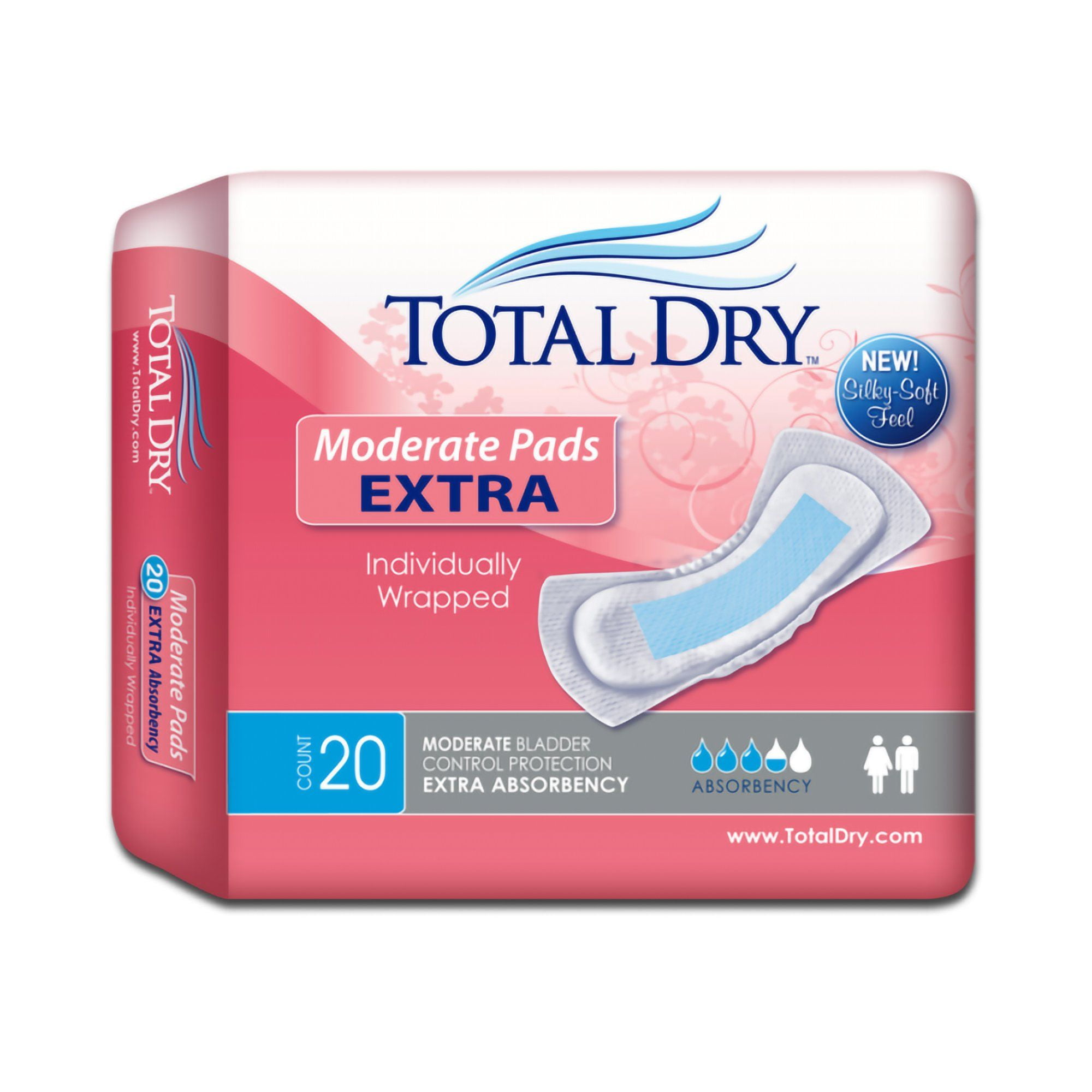 TotalDry Moderate Extra Bladder Control Pad, 11-Inch Length (CS/180 ...