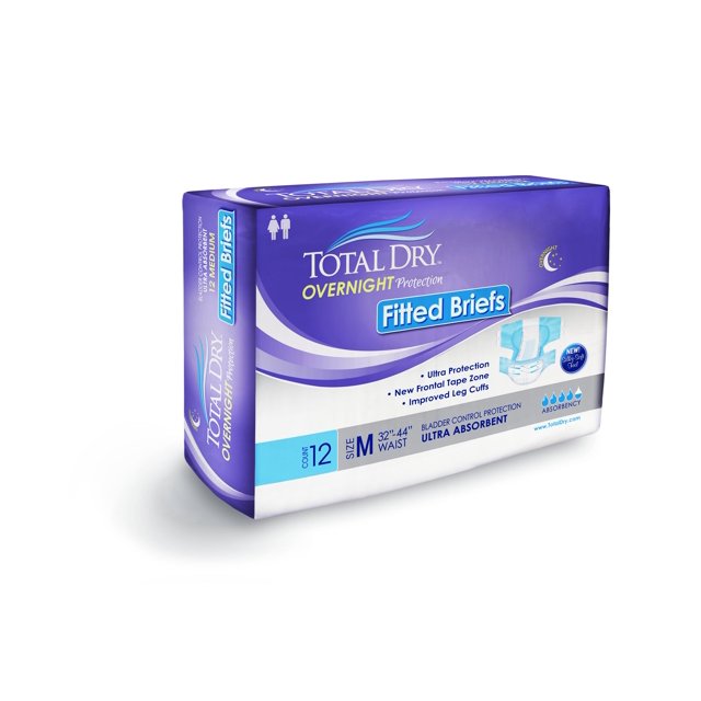 TotalDry Overnight Fitted Briefs Plastic Adult Diapers For Women & Men ...
