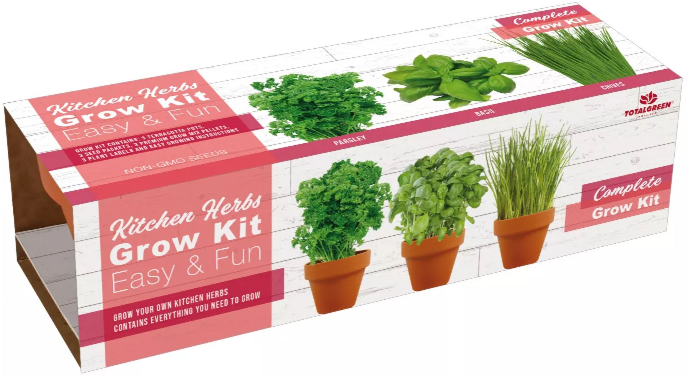 Totalgreen TSU-012 Kitchen Herb Terra Cotta Grow Kit, 3-Pack - Walmart.com