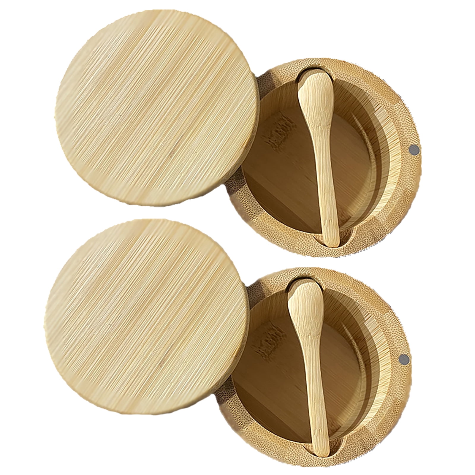 Totall-y Bamboo Salt Cellar Bamboo Storage Box with Magnetic Swivel Lid ...