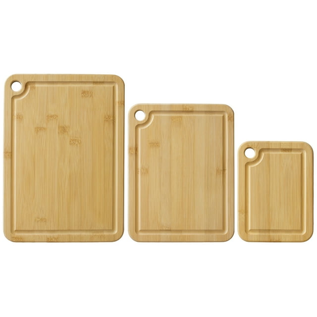 Totally Bamboo 3-Piece Bamboo Cutting Board Set with Juice Grooves; 3 Assorted Sizes of Bamboo ...