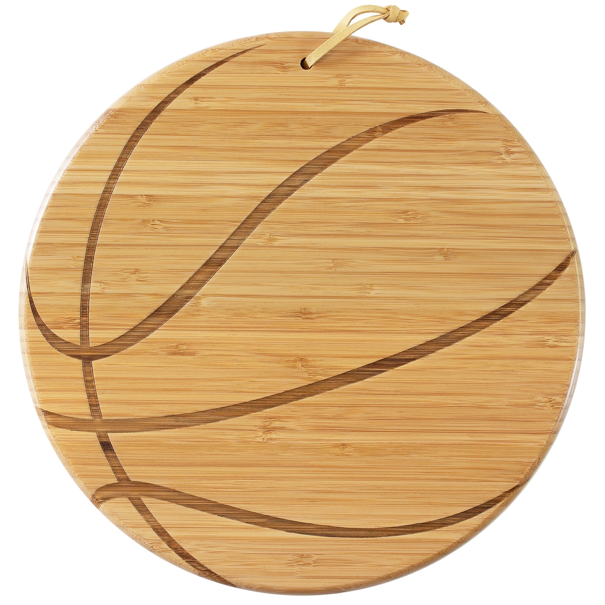 Totally Bamboo Basketball Shaped Bamboo Wood Cutting Board and ...