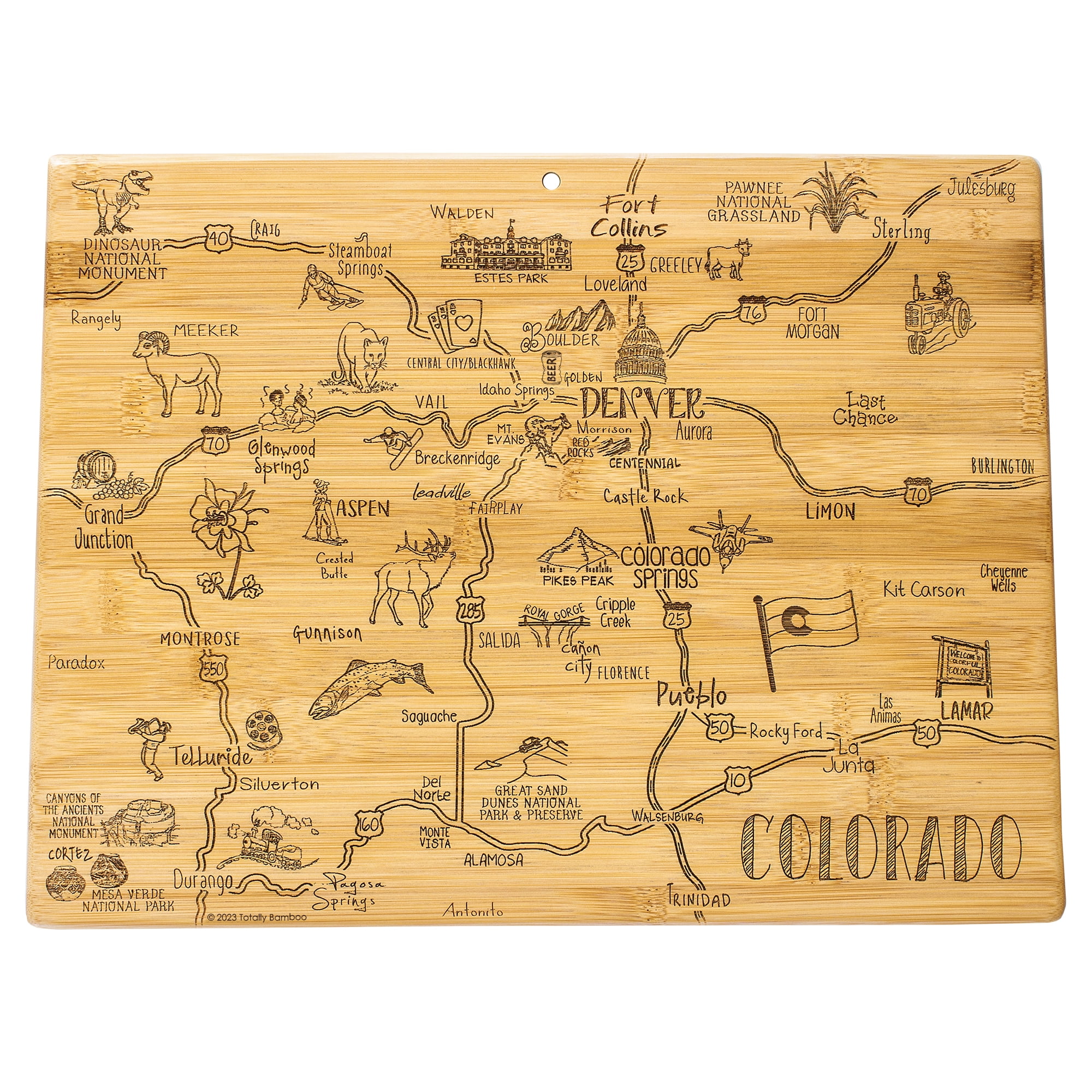 Totally Bamboo Destination Colorado State Shaped Serving and Cutting ...