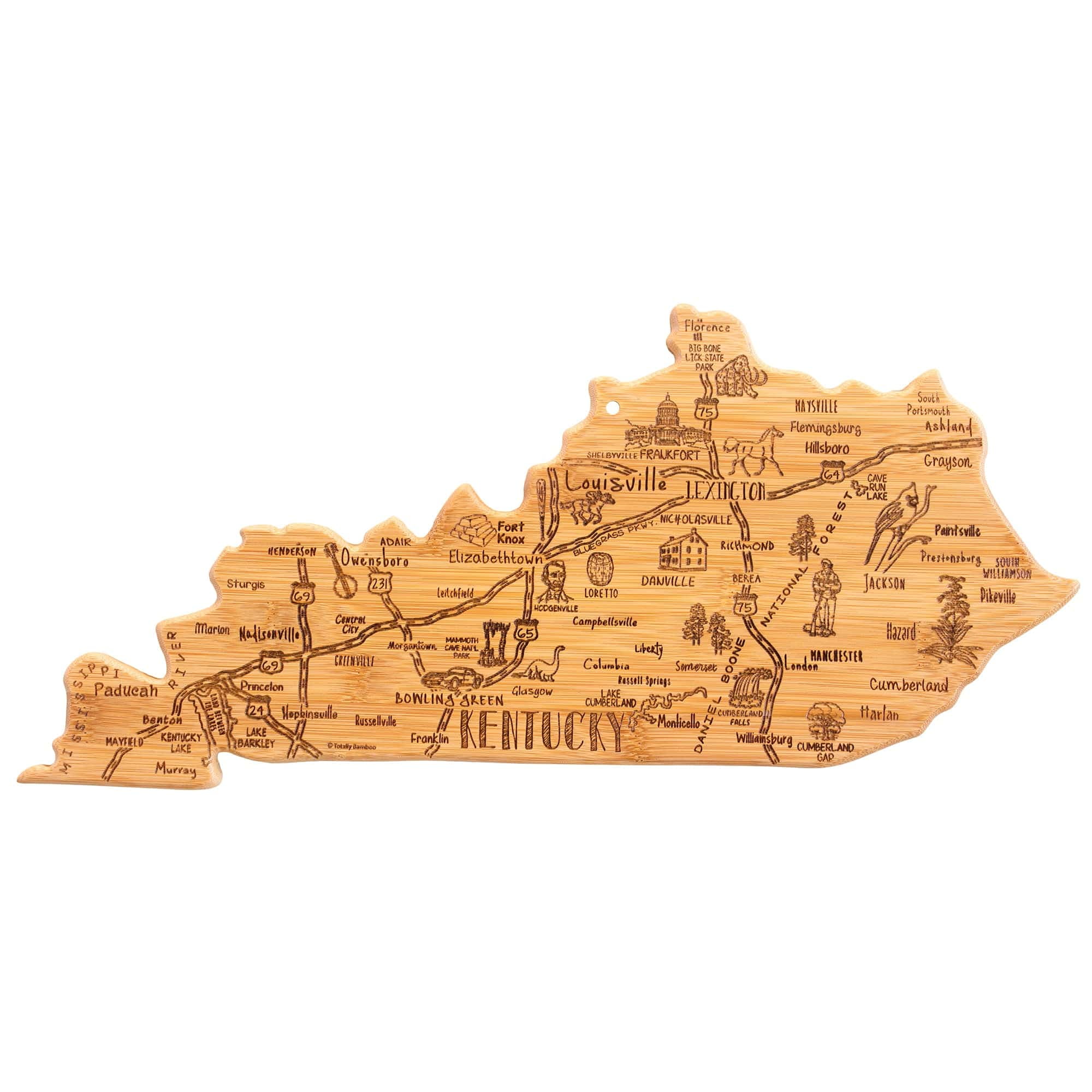 Totally Bamboo Kentucky State Shaped Wood Kitchen Wooden Chopping and ...