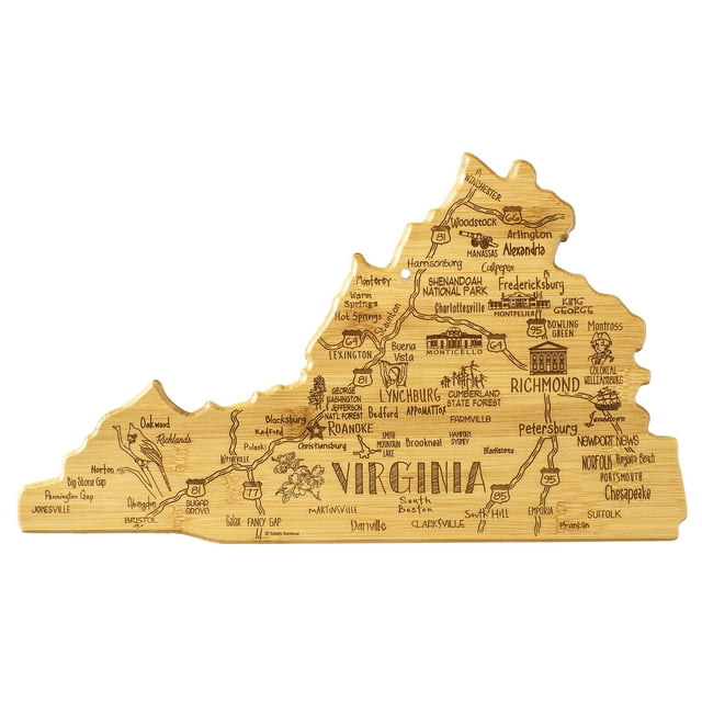 Totally Bamboo Destination Virginia State Shaped Serving and Cutting ...