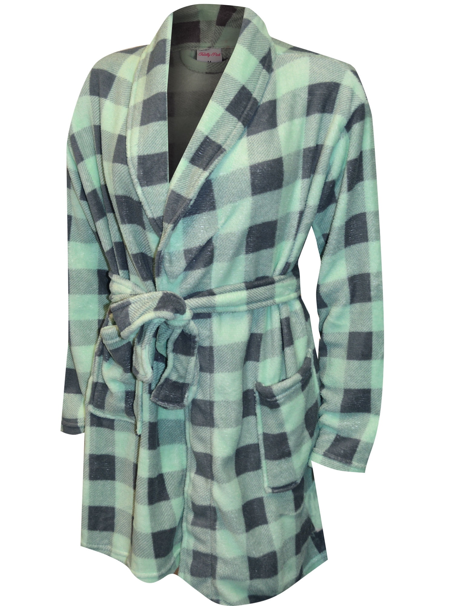 Totally Pink! Womens Mint Green and Gray Buffalo Plaid Print Plus Size ...