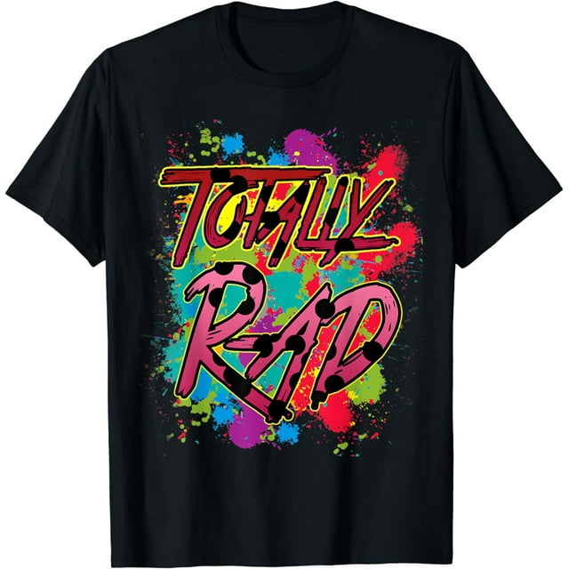 Totally Rad Paint Splatter 1980's Style Retro T-Shirt - Walmart.com