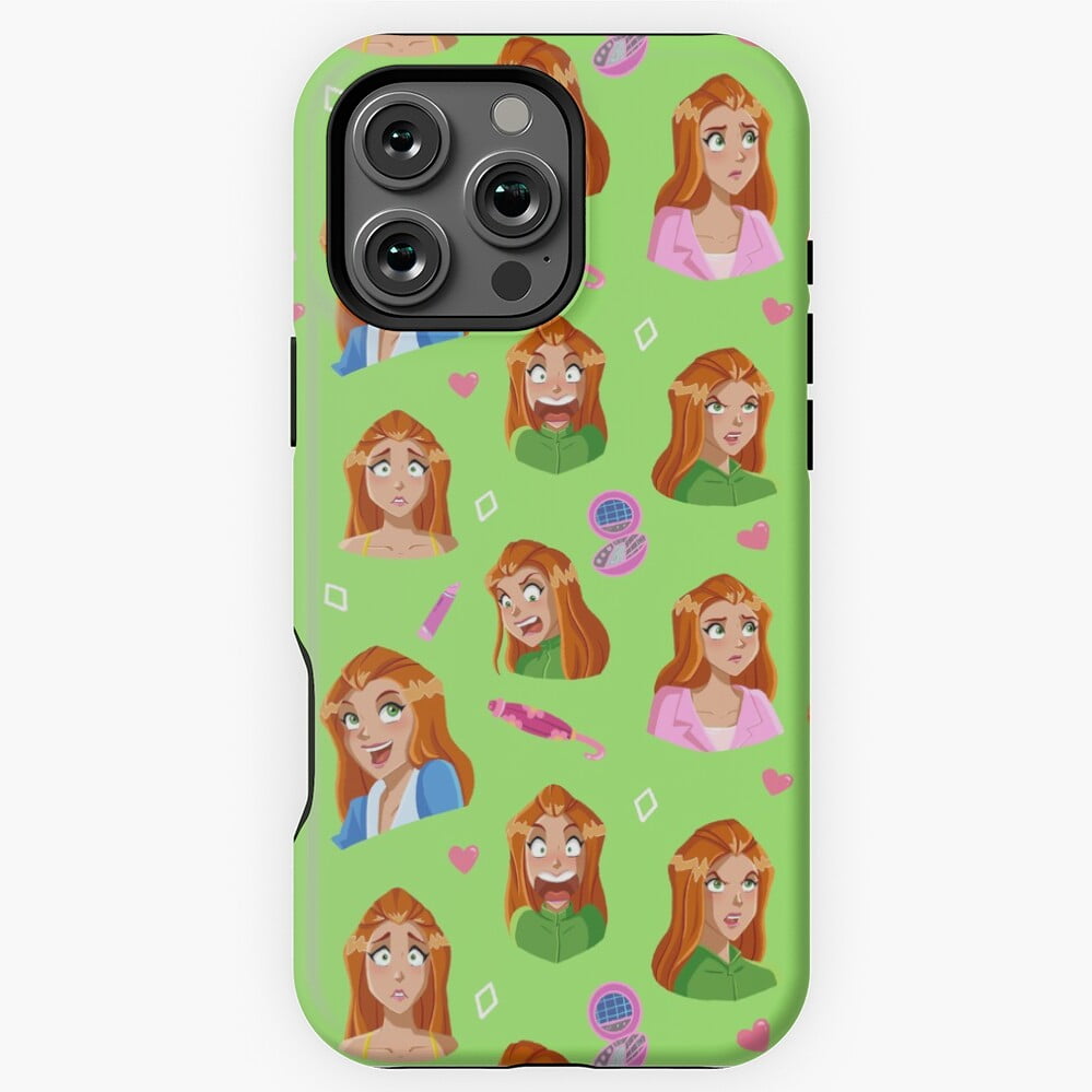 Totally Spies Sam Pattern Green Phone Case for iPhone 16 15 14 13 12 11 ...
