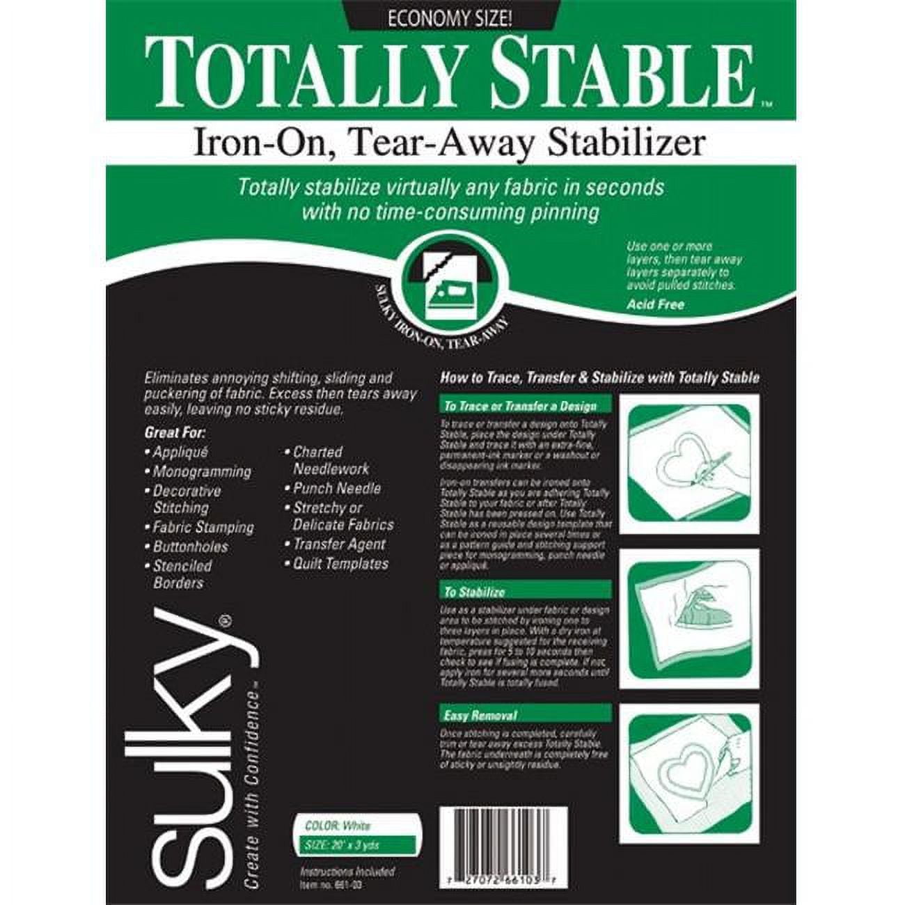 Totally Stable Iron-On Tear-Away Stabilizer, 20" X 3 Yds - Walmart.com