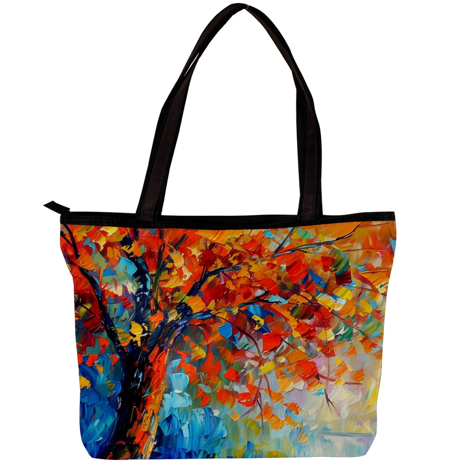 Tote Bag, Large Tote Bags for Women, Tote Bag with Zipper, Oil Painting ...