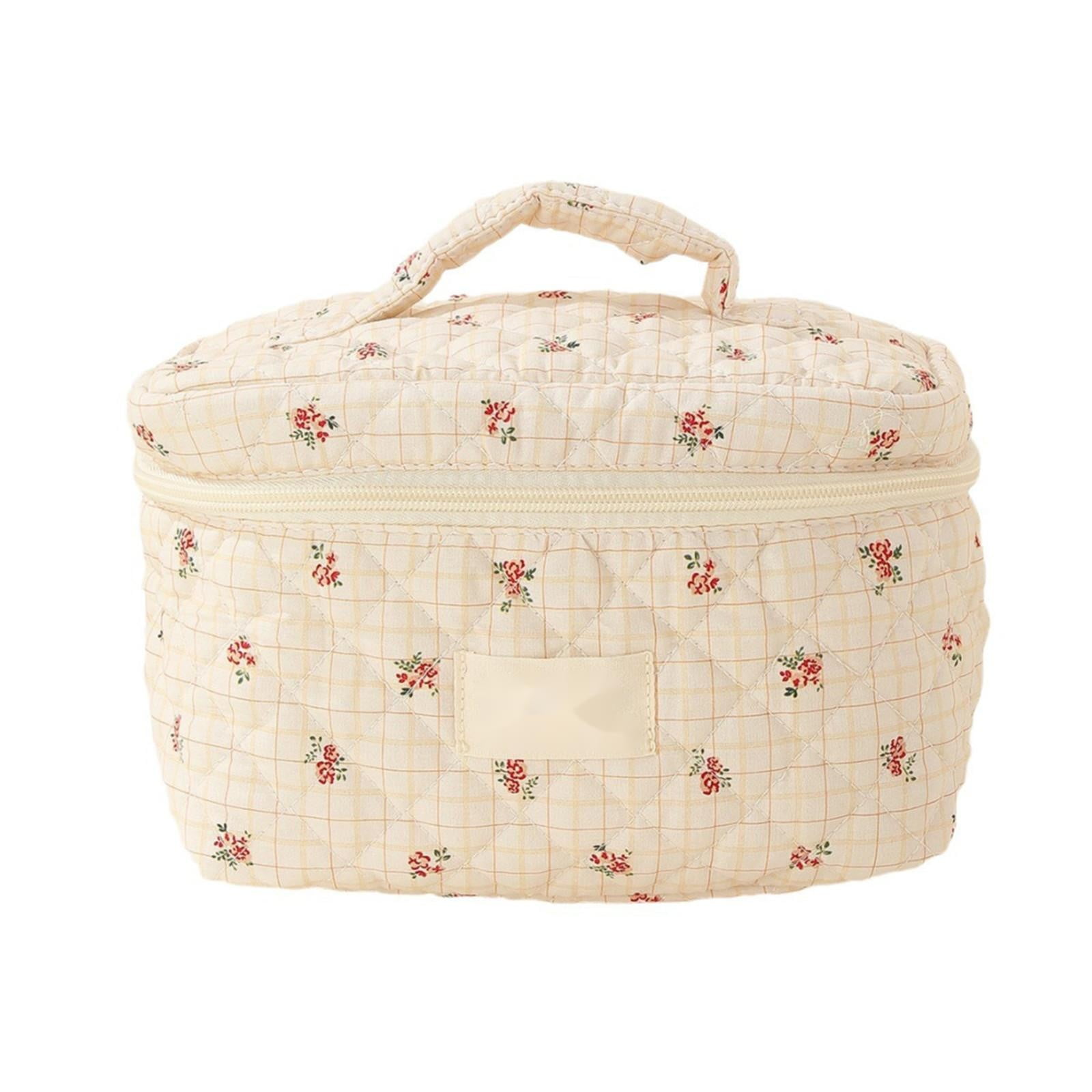 Tote Bag Printed Cotton Makeup Bag Large Travel Makeup Bag Quilted ...