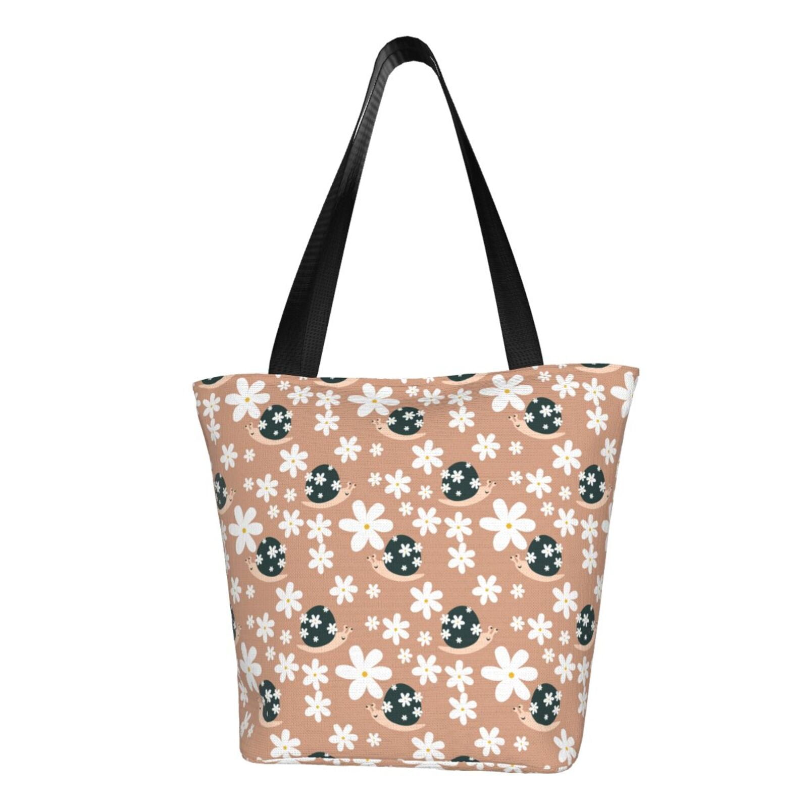 Tote Bag for Women, Cute Snail Daisy Large Capacity Handbags Womens ...
