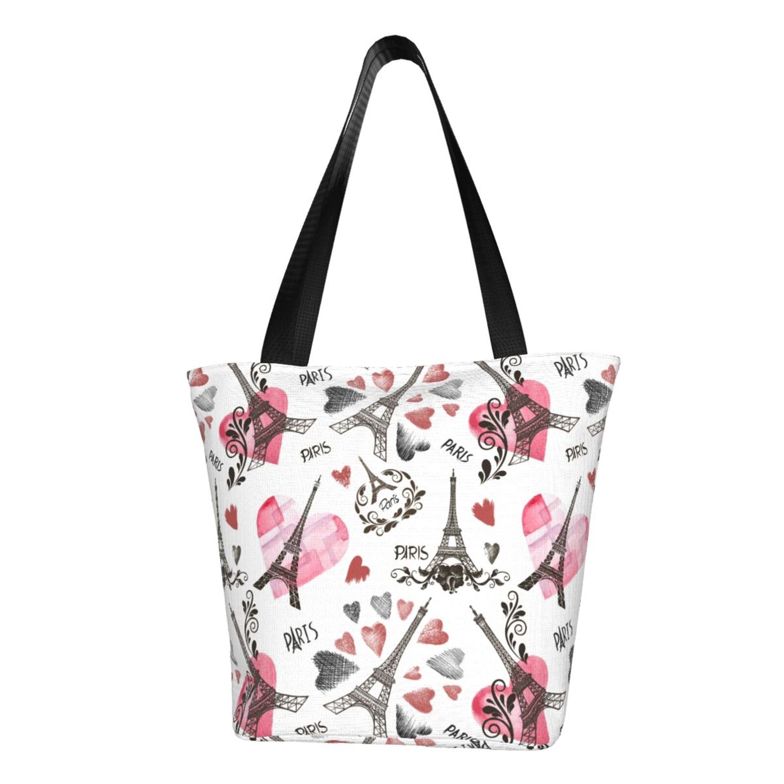 Tote Bag for Women, Eiffel Tower paris heart Large Capacity Handbags ...