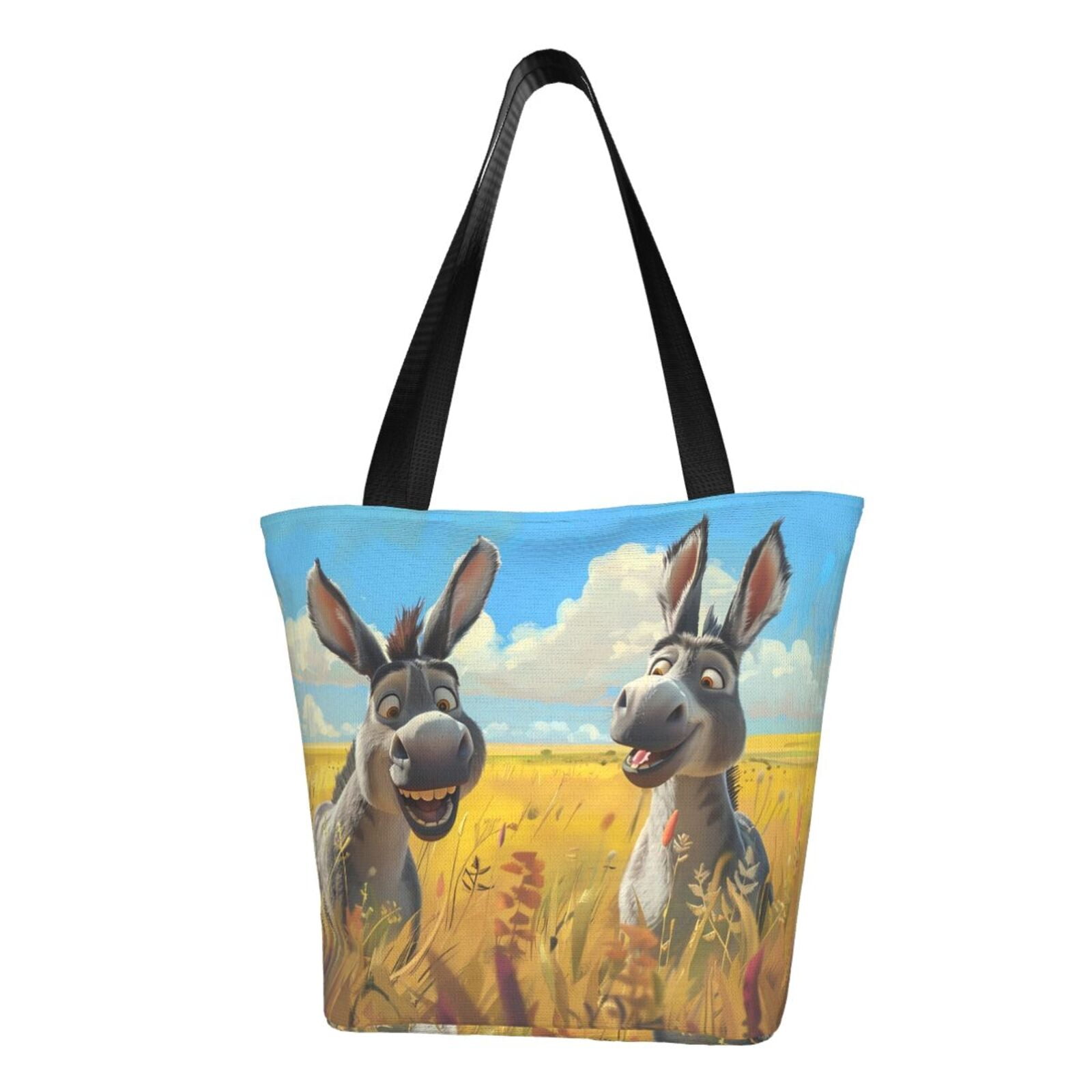 Tote Bag for Women, Funny Countryside Donkey Large Capacity Handbags ...