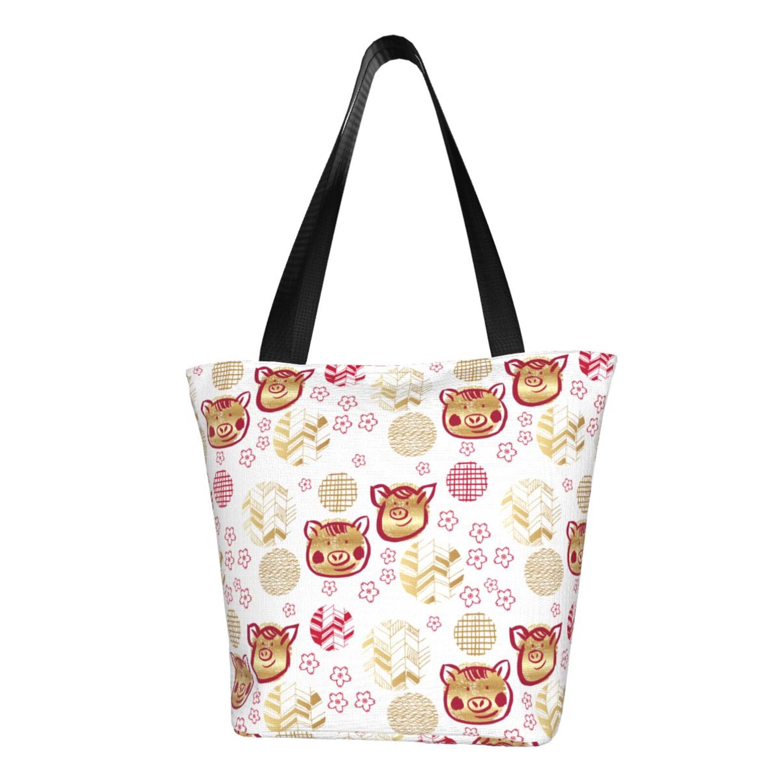 Tote Bag for Women, Hand Drawn Cartoon Cute Pig Large Capacity Handbags ...