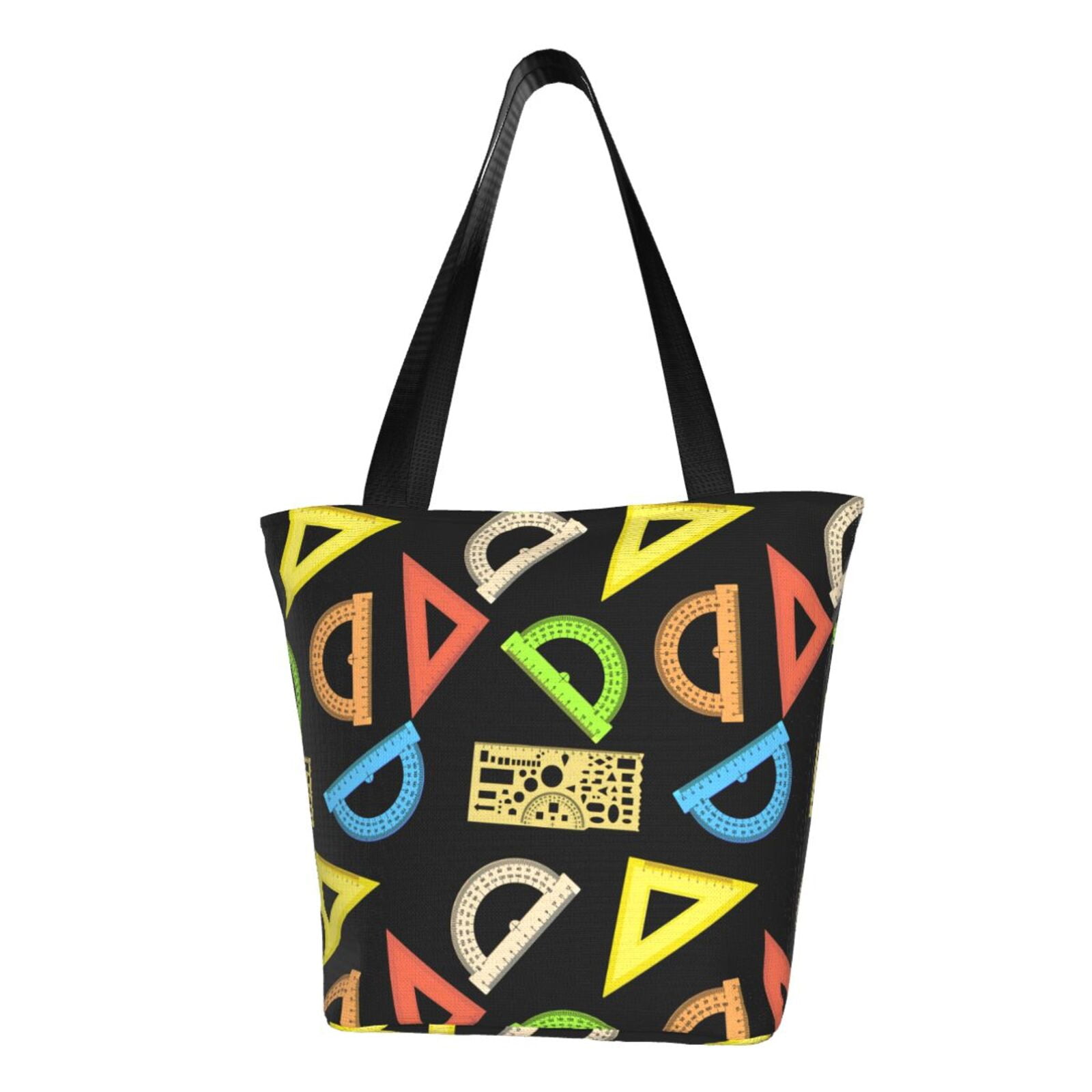Tote Bag for Women, Math ruler colorful Print Large Capacity Handbags ...