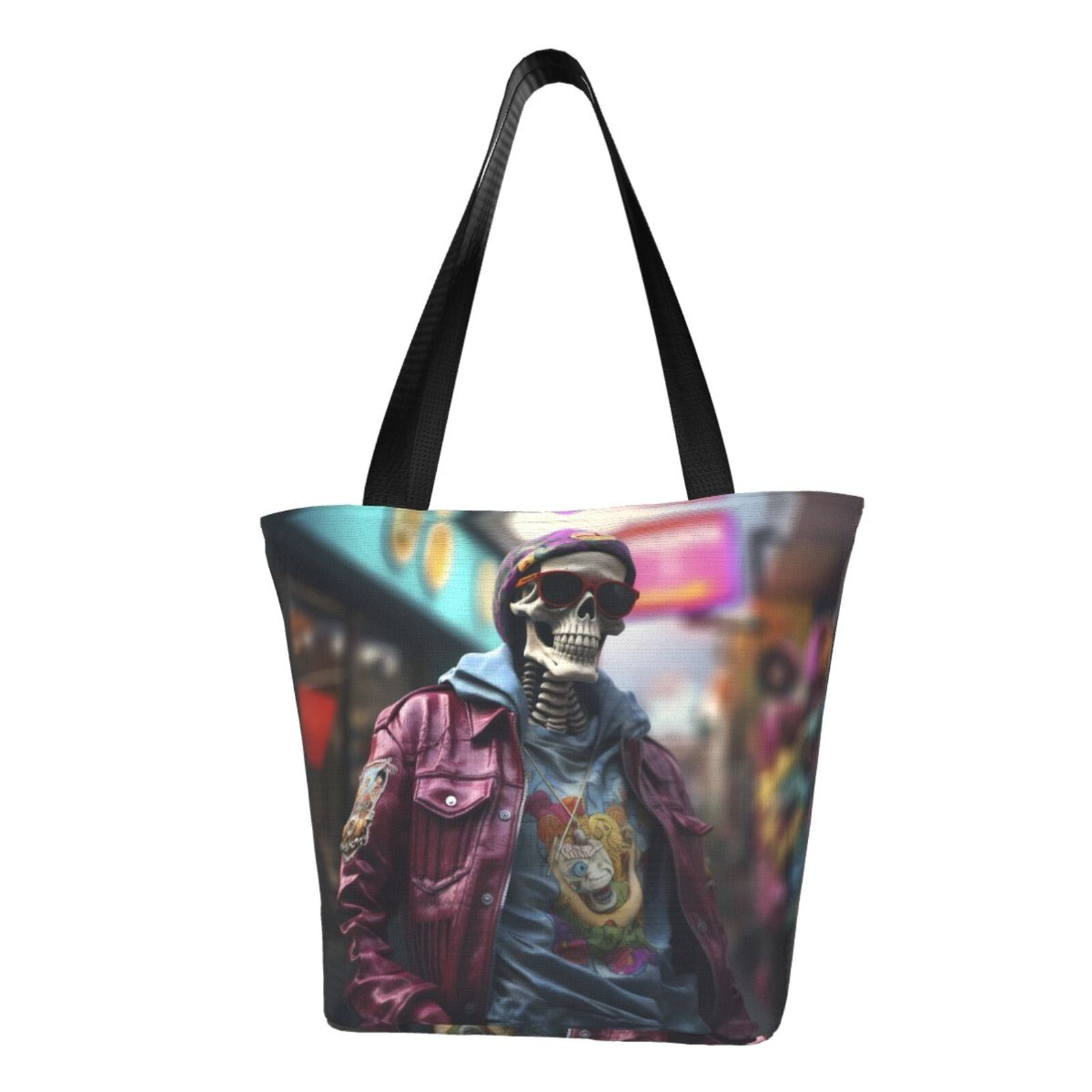 Tote Bag for Women, Skeleton Cool Street Fashion Large Capacity ...