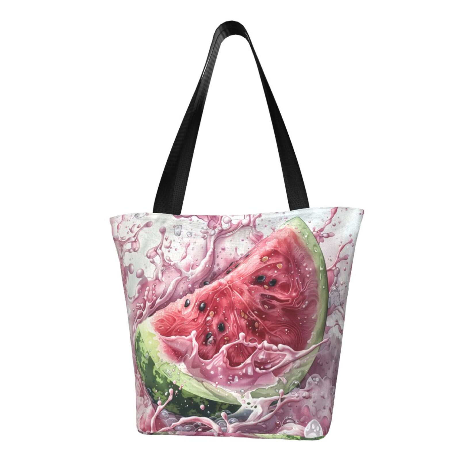 Tote Bag for Women, Watermelon Splash Realism Art Large Capacity ...