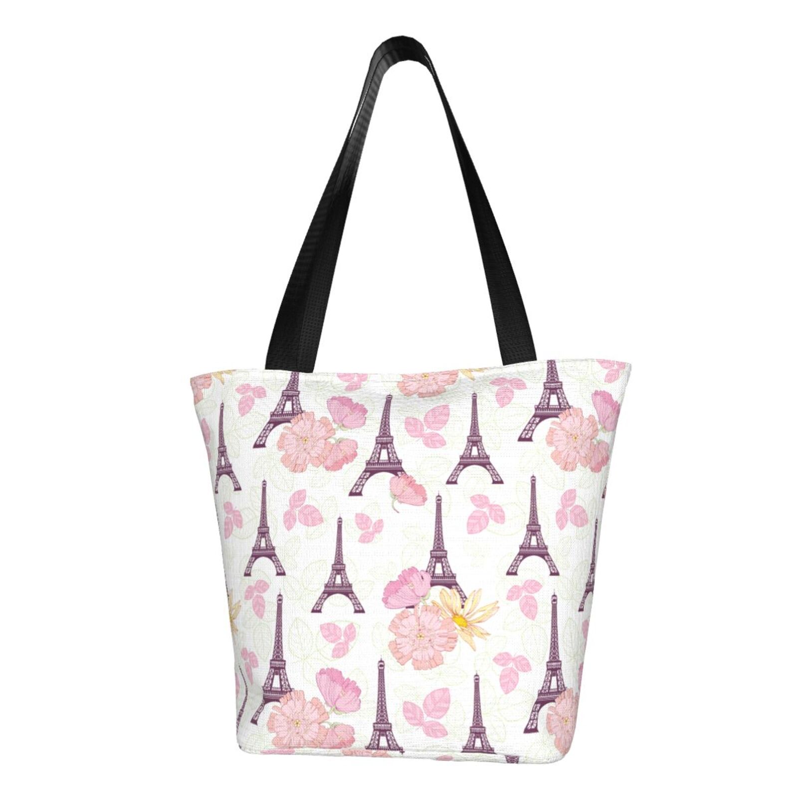 Tote Bag for Women, daisy Eiffel Tower flower Large Capacity Handbags ...