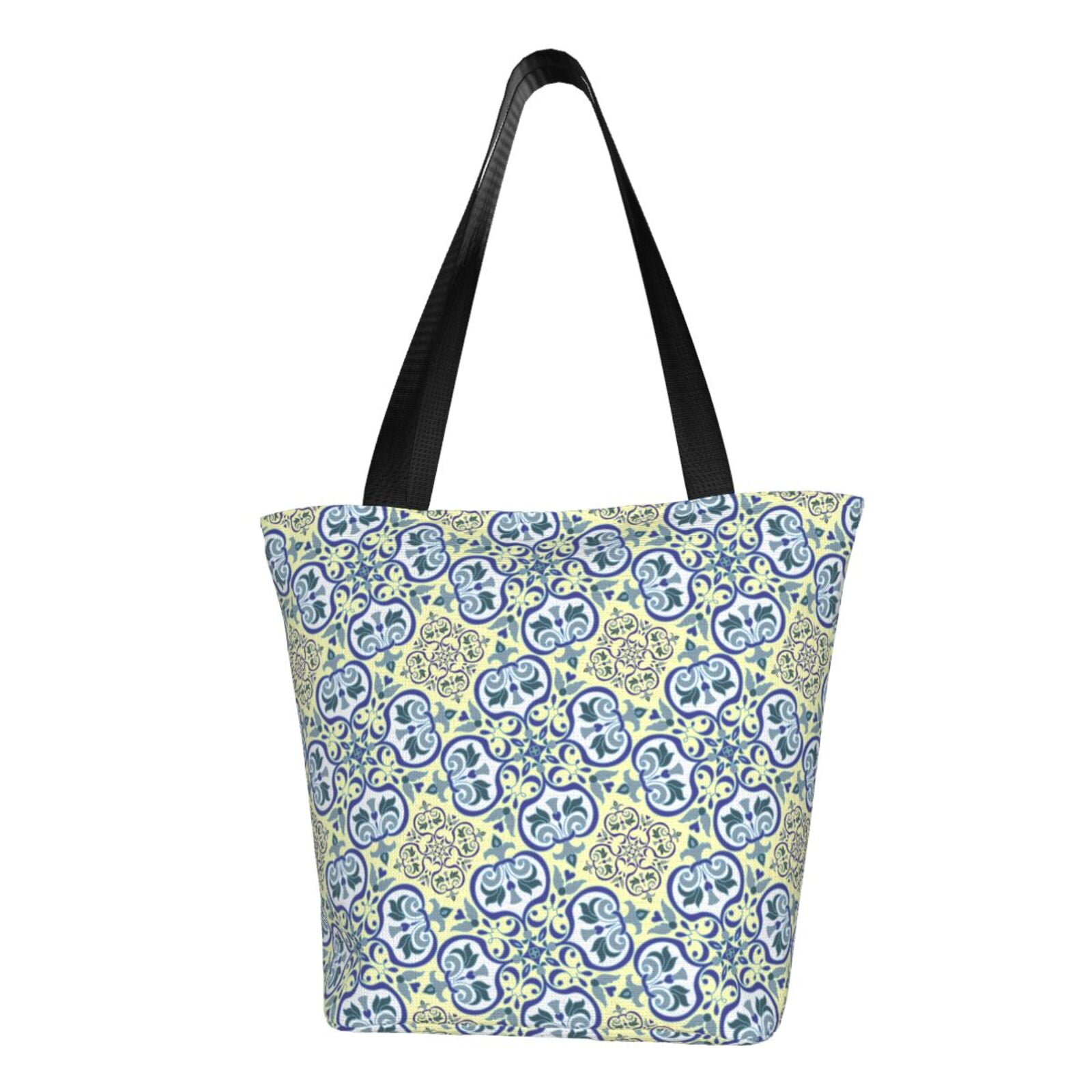Tote Bag for Women, vintage Italian majolica style pattern Large ...