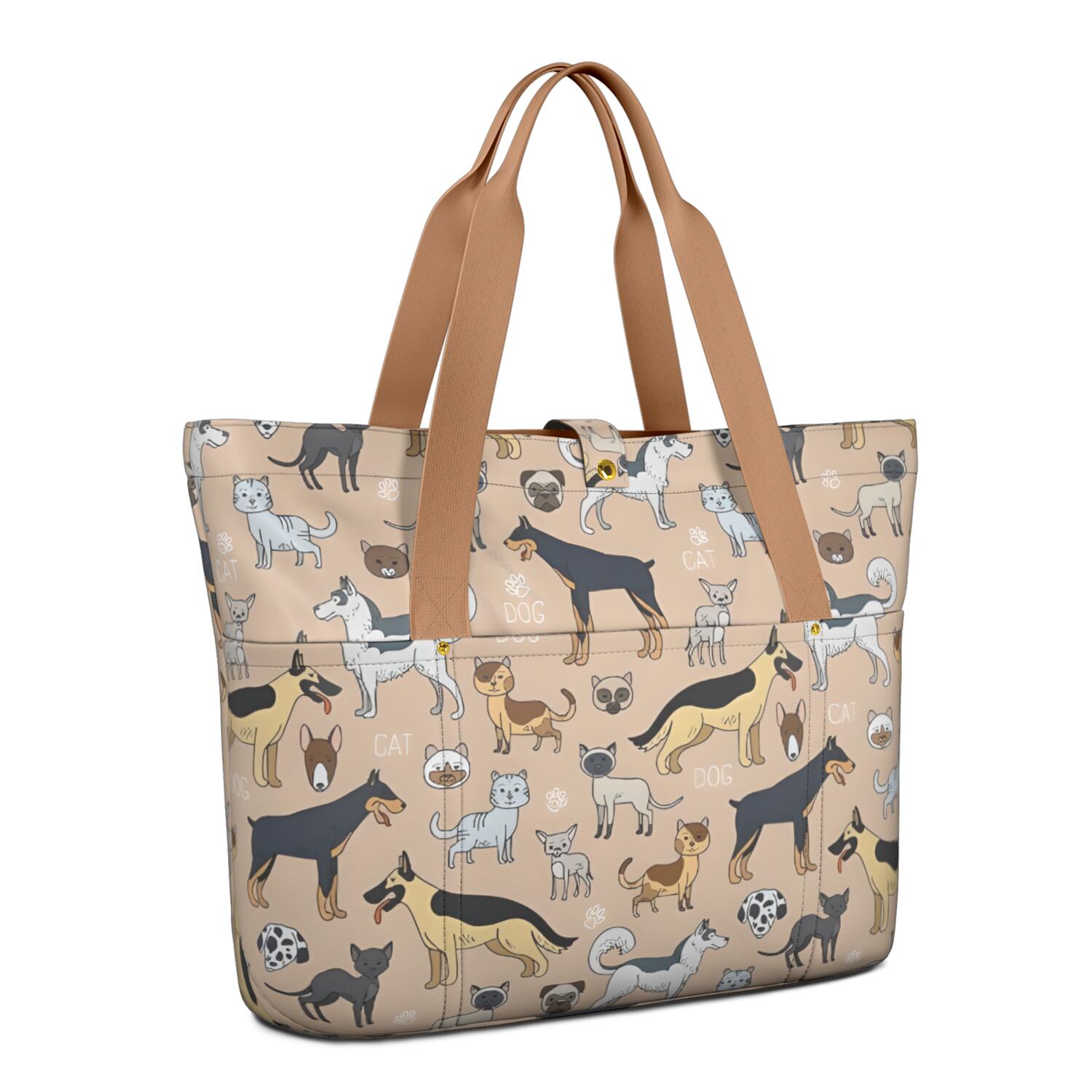 Tote Bag for Women - Cute Cartoon Dog Shoulder Bag - Large Utility Work ...