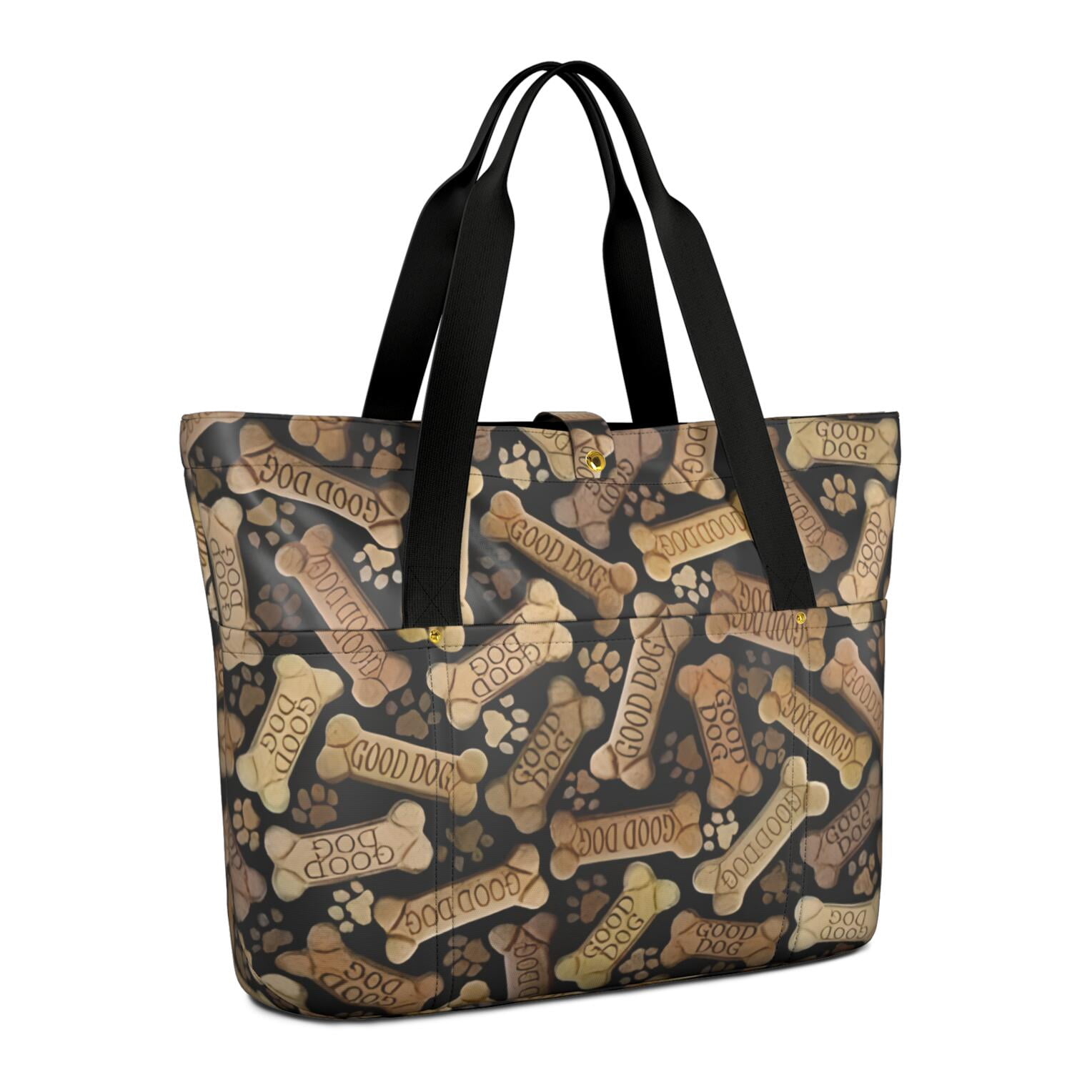 Tote Bag for Women - Dog Bones and Dog Footprints Shoulder Bag - Large ...