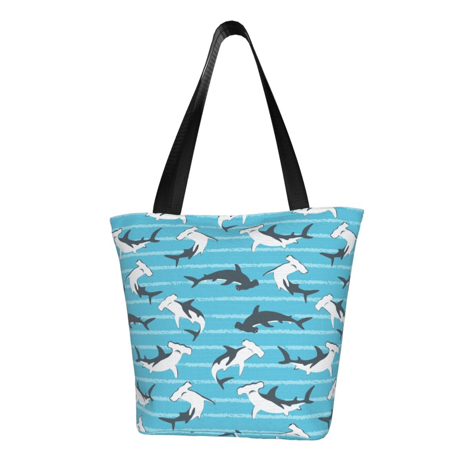 Tote Bag for Women/Men - Blue-striped hammerhead shark Handbags ...
