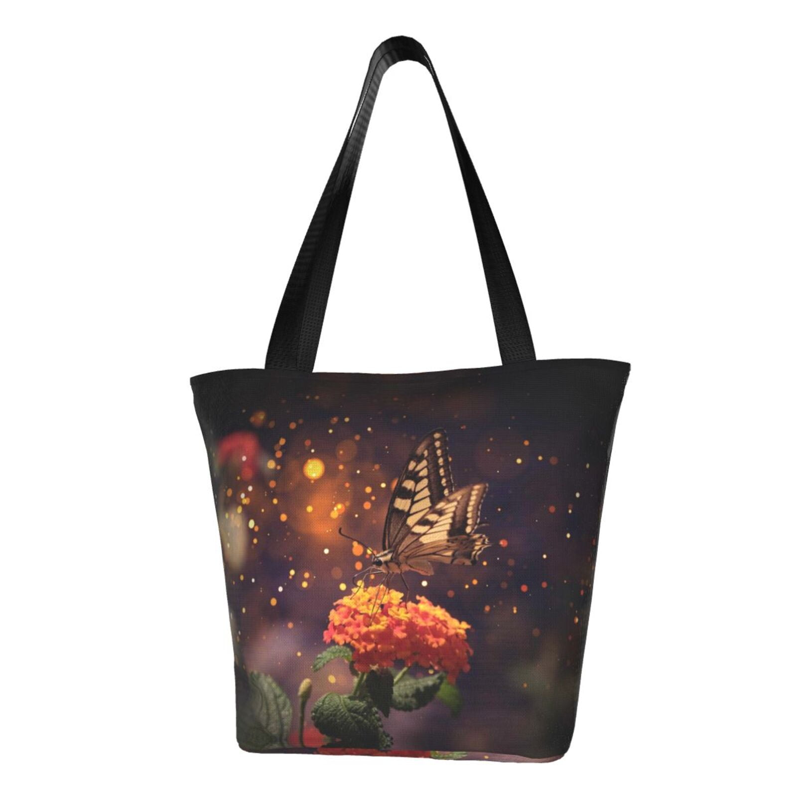 Tote Bag for Women/Men - Butterfly Sitting on a Flower Handbags ...