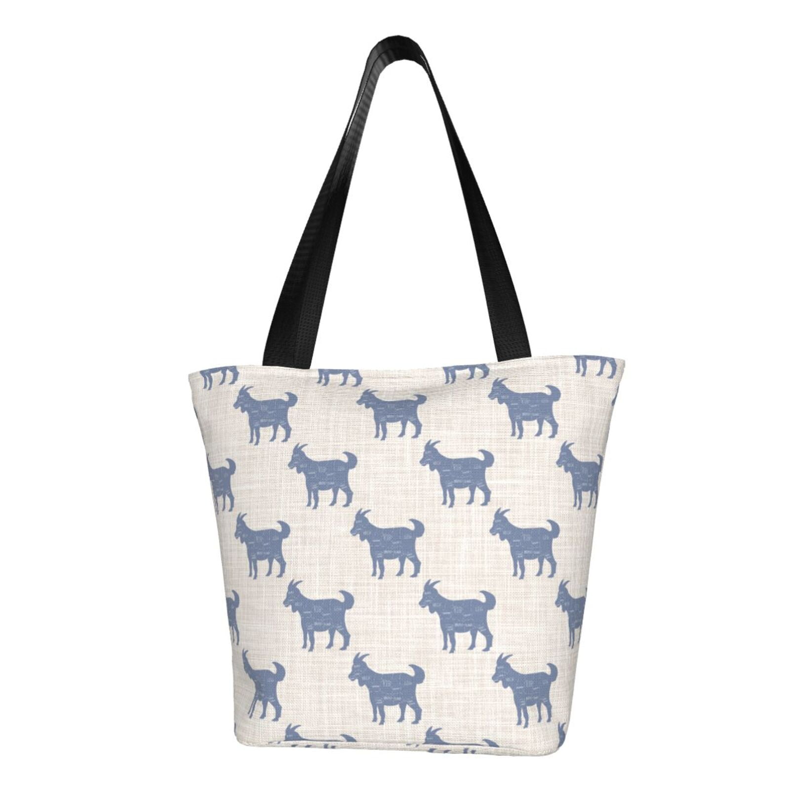 Tote Bag for Women/Men - Minimalist Plaid Cartoon Cute Goat Handbags ...