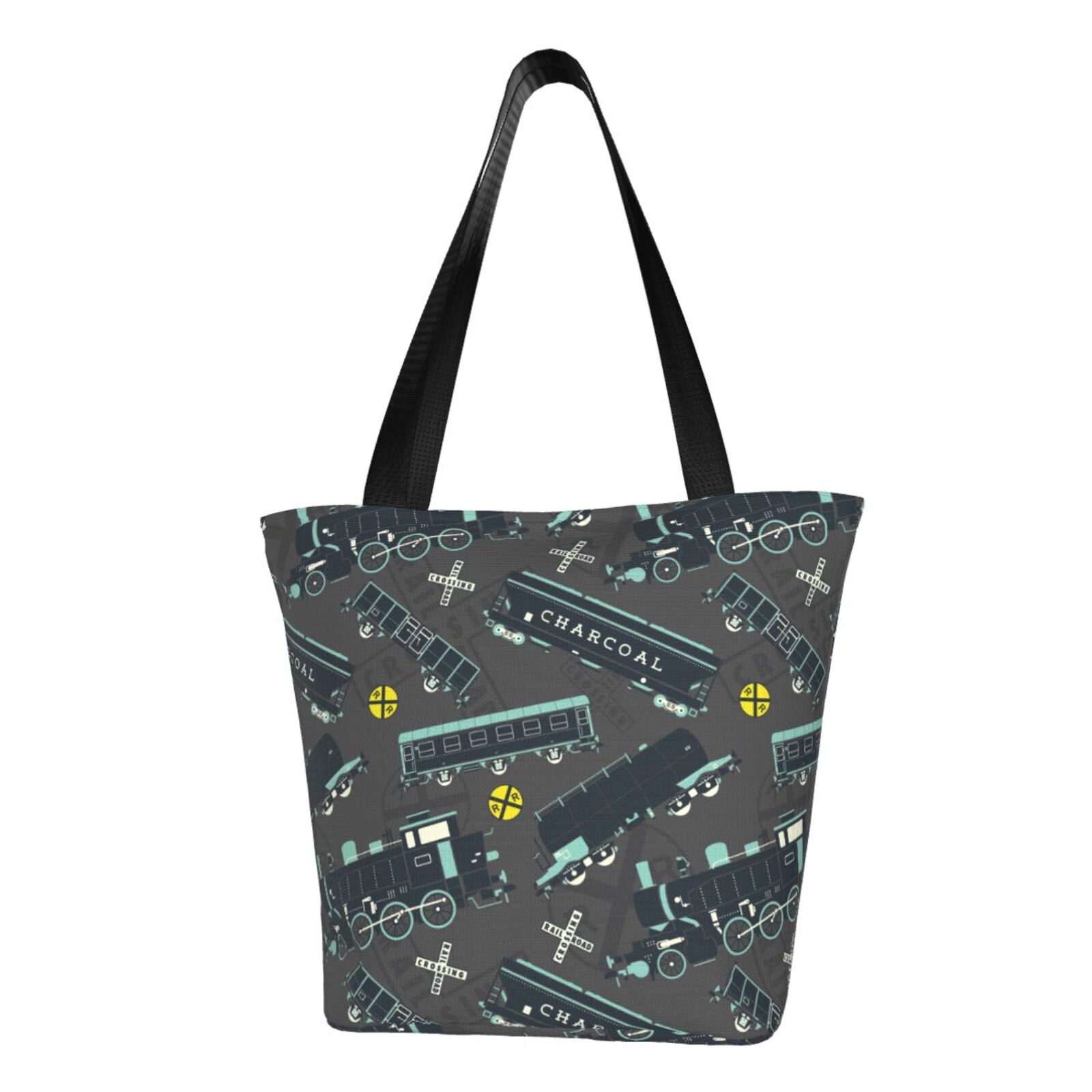 Tote Bag for Women/Men - Train Pattern funny Handbags Shoulder Bag ...