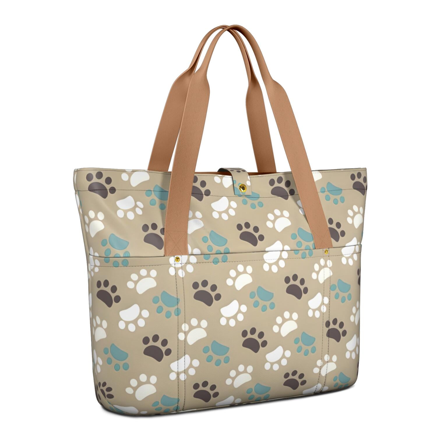 Tote Bag for Women - Paw Prints Shoulder Bag - Large Utility Work ...