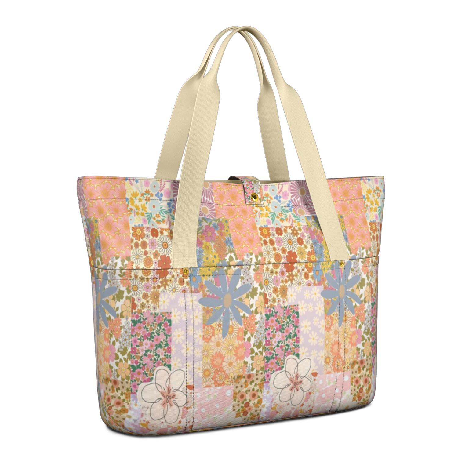 Tote Bag for Women - Pioneer Flower Shoulder Bag - Large Utility Work ...