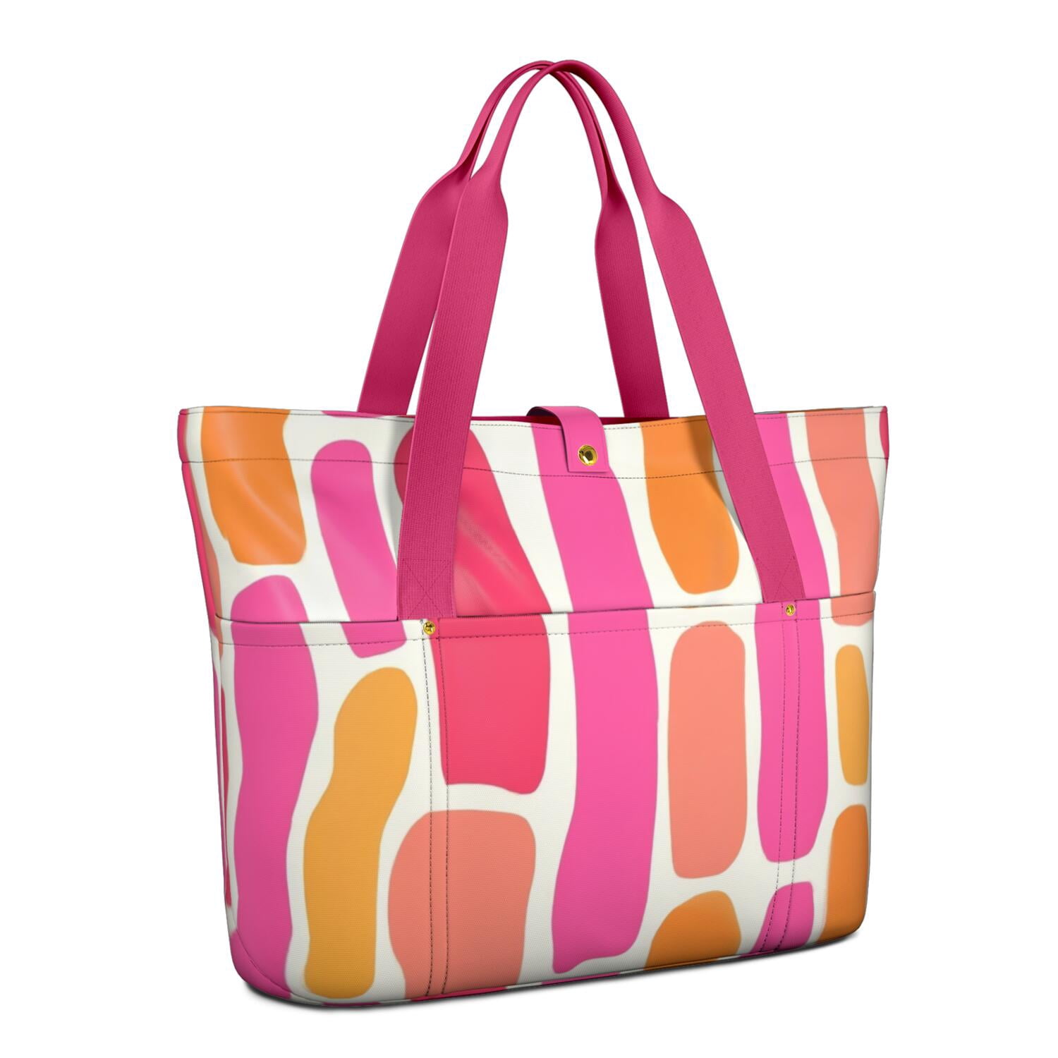 Tote Bag for Women - Red and Orange Modern Art Geometric Shoulder Bag ...
