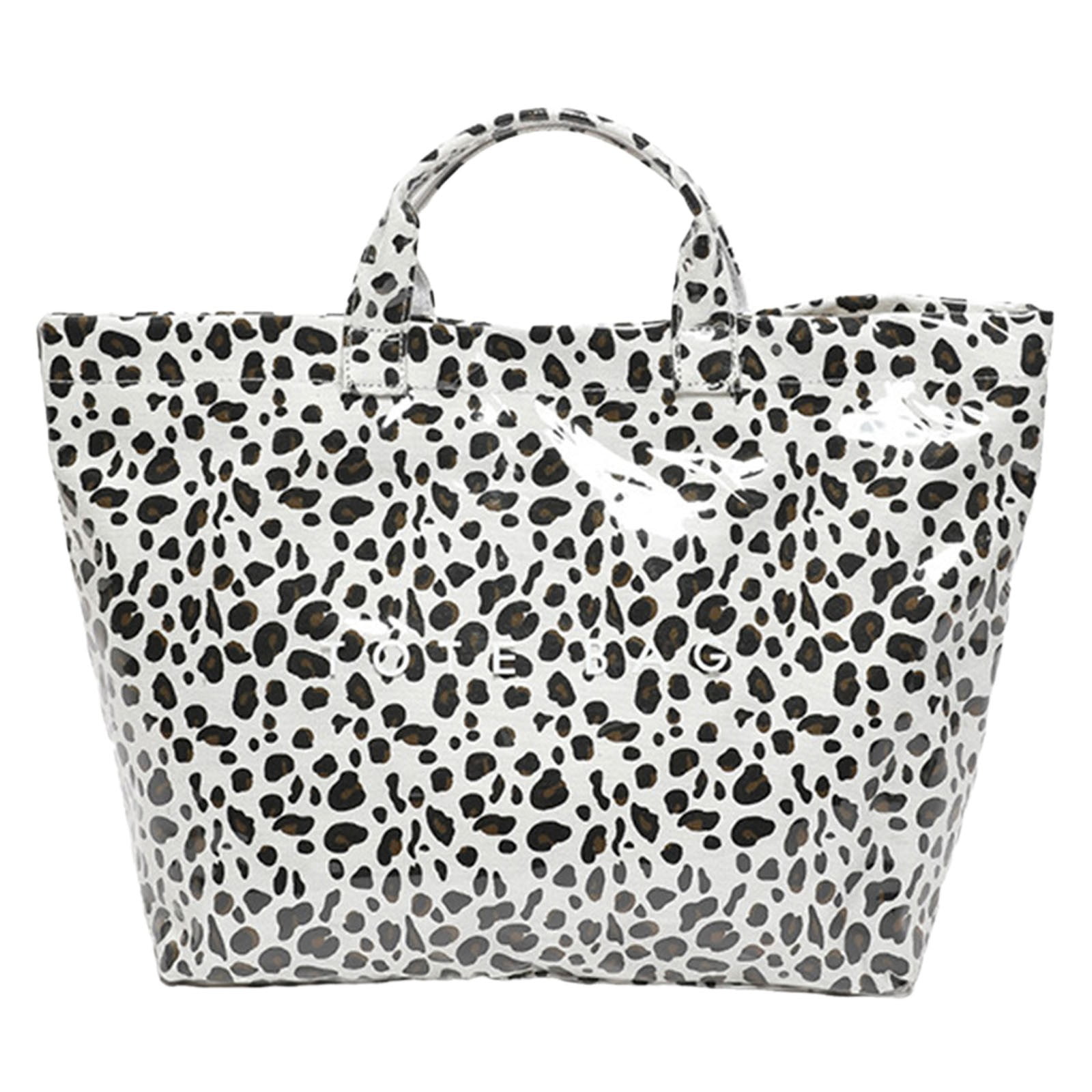 Tote Bag for Women Summer Beach Large PVC Letters Print Plastic Handbag ...