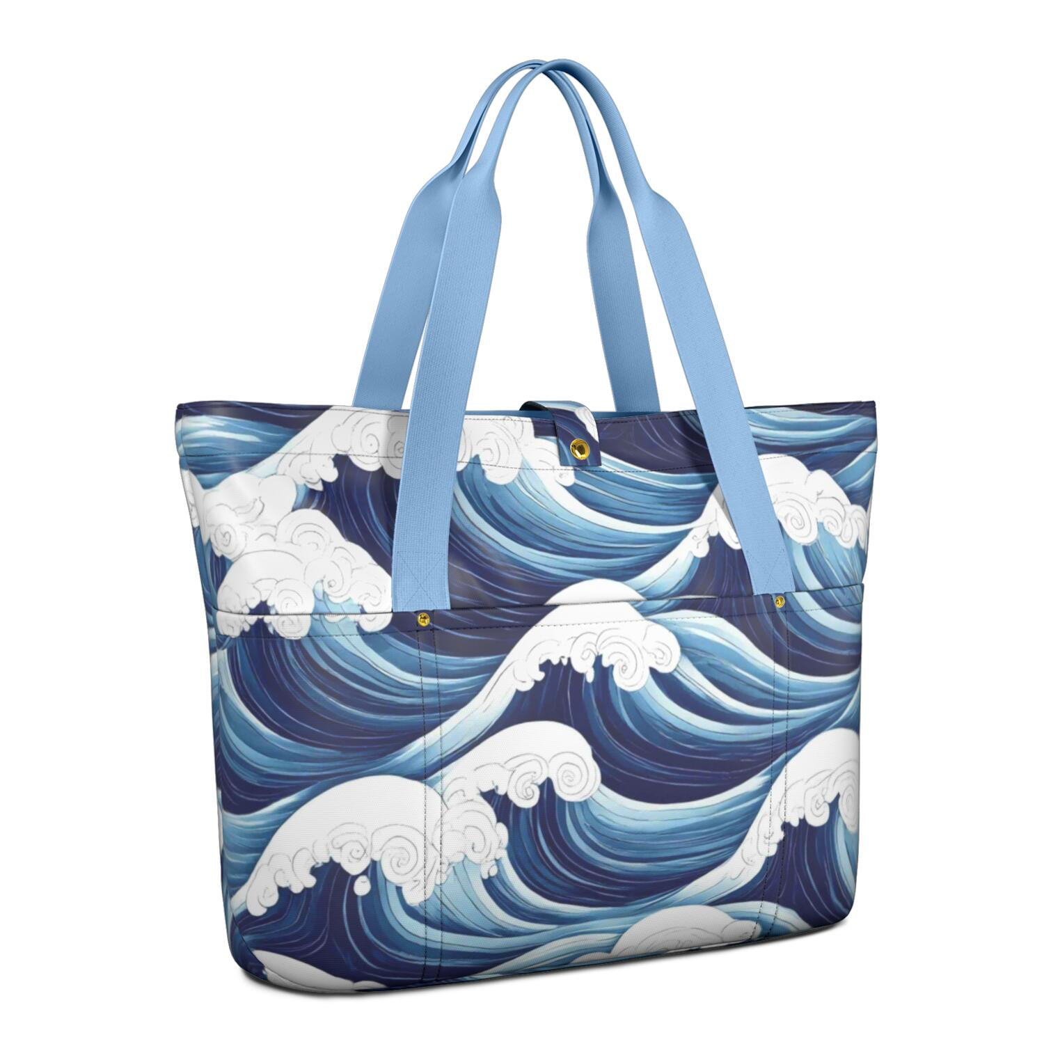 Tote Bag for Women - Waves Pattern Shoulder Bag - Large Utility Work ...